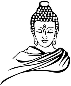 BRITISH TERMINAL 60 cm Lord Gautam Buddha Self Adhesive Decorative Wall ...