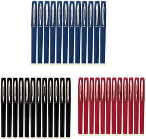 Baoke BLACK-RED-BLUE gel ink pen 1.0mm pens combo pack of 36 (12 BLUE ...