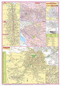 Delhi Ncr Map (English) (Size 70 X 100 Cms) Educational Chart Classroom ...
