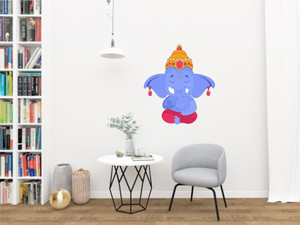 Sticker Hub 91 cm Animated cute Ganesha wall sticker (PVC Vinyl 91 cm X ...