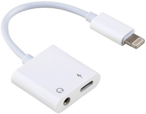 TekNex White Dual Ports 8 Pin Earphone Music Headphone Aux Audio Jack ...