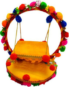 SHYAM Krishna ji colorful Jhula decorated with Pom Pom flowers size S 0 ...