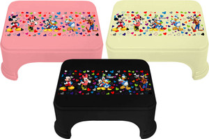 DISNEY Team Mickey Print Square Plastic Bathroom Stool (Setof 3, Pink ...