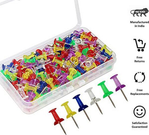 Flipkart.com | UQUAT Plastic Multicolor Transparent, Steel Push Pin Pins