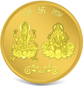LORDS JEWELS Laxmi Ganesh ji Gold Coin 1GM 24 (999) K 1 g Yellow Gold ...