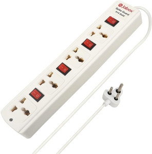 JABOX 4+4 (4 Universal Socket + 4 Switch) 6 Amp 1000 Watts 240 Volts 4 ...