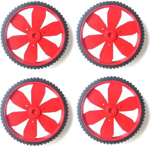 DS Robotics BO Wheel 7cm Dia. x 1cm Width Red Colour ( Pack of 4 ...