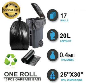 GB Store 25X30 INCH (17 ROLLS) Large 20 L Garbage Bag Pack Of 255 Price ...