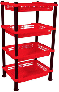 CREW4 Fruits/Vegetables Kitchen Rack Plastic Multipurpose Basket Stand ...