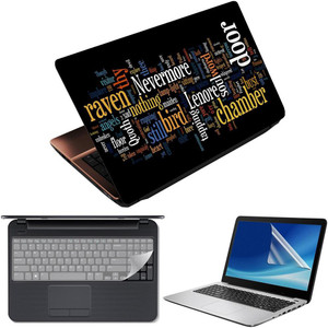 Finest 3 in 1 Laptop Skin Decal Vinyl Pack 15.6 inch with Screen Guard ...