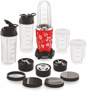 cookwell Modern Bullet 500 Juicer Mixer Grinder (5 Jars, Red and Chrome ...