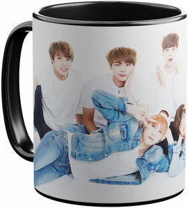 HeartInk BTS Bangtan Boys Theme Fan Art Printed Black Ceramic Tea ...