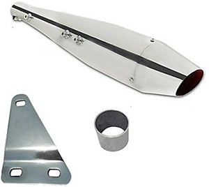 WORDZ Dolphin Glasswool Exhaust silencer Royal Enfield 500 EFI Full ...