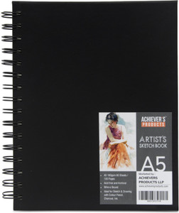 ACHIEVER'S PRODUCTS A5 Sketchbook 120 GSM | Spiral Sketch Pad | 60 ...