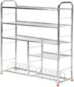 USAENTERPRISES Wall Mounted bartan Stand Stainless Steel Kitchen Rack ...