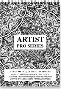 Printelligent Black & White Artists Sketch Book Drawing Book (100 ...