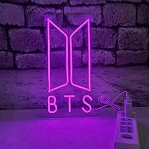 Neon Sign India BTS Neon Sign with Brightness Controller and Adaptor ...