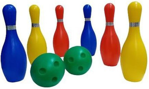 toysons Bowling Alley Set Box 6 Pins 2 Balls Educational Mini Bowling ...