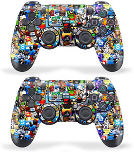 Techfit Combo of 2 Printed Skin Wrap Vinyl Sticker For PS4 DualShock ...