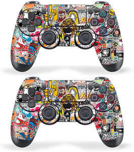Techfit Combo of 2 Printed Skin Wrap Vinyl Sticker For PS4 DualShock ...