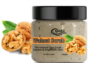QUAT Walnut Shell Powder Face Scrub For Men - De-Tan, Dead Skin Cells ...