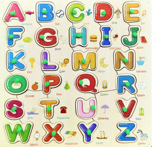 Khilonewale Capital ABCD Wooden Picture Alphabet for Kids Ages 3-5 ...