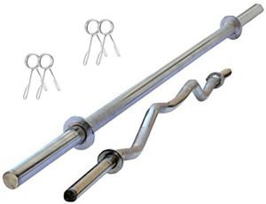 STARX 3Ft Curl Rod and 5Ft Straight Rod 25MM Gym Weight Lifting Bars ...