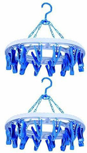 shopzillla Hanging Garden Round Cloth Drying Clip Holder With 24 Clips ...