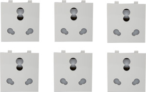 JELECTRICALS 16 AMP Universal Modular Socket- Pack of 6 16 A Three Pin ...