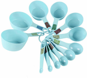RABBONIX Plastic Measuring Cups and Spoon Set with Ring Holder, 12 ...