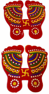 Dms Retail 10 cm Laxmi Feet Sticker for Floor Decoration Door Entrance ...