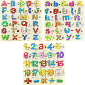 Khilonewale Combo of Wooden Capital & Small Alphabet Along with Number ...