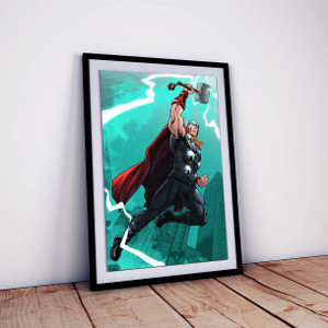 Superhero Thor Poster With Frame Avengers Wall Art For Home Decor Fine ...