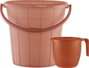 POLYSET Plastic Frosty Bucket 18Ltr & Riya Mug 1Ltr Combo, 18 L Plastic ...