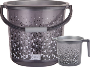 POLYSET Plastic Tulip Ultra 18Ltr Bucket Tinted Printed & Tulip Tinted ...