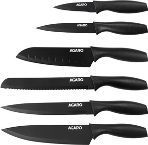 AGARO 6 Pc Stainless Steel Knife Set Royal Kitchen Knife With Covers ...