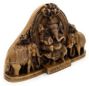 SONIRO Ganesha with 2 Elephants Decorative Showpiece - 8 cm Price in ...