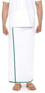 RAMRAJ Ramraj Double Dhoti Green Border Men Dhoti - Buy RAMRAJ Ramraj ...
