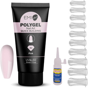 Gleevia EMIGel Poly Nail Gel Finger Extension Pink Polygels Quick ...
