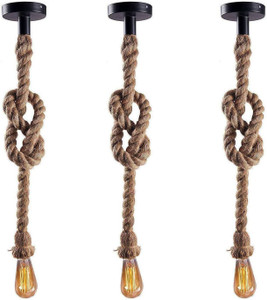 ERCOLE Rustic Hemp Rope Vintage Retro Style Hanging Light Fixture (Pack ...