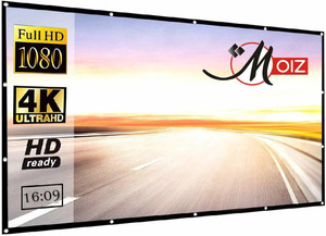 MOIZ 106" Inch Projector Screen Upgraded inch 16:9 HD Portable Eyelet ...