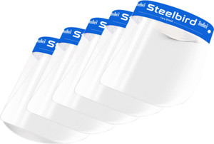 Steelbird Static Pack of 5 Anti Fog 400 Microne PET Face Shield, Full ...