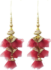 Mass Pro Golden & Maroon Nat Sitra Plastic Golden Moti & Golden Chin ...