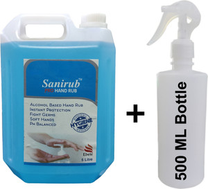 Sanirub Hand Rub Alcohol Sanitizer + 500 ml Spray Bottle Hand Rub Can ...