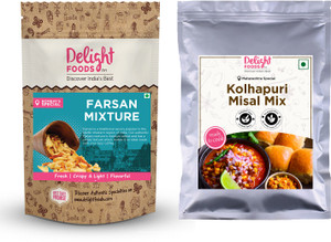 Delight Foods Kolhapuri Misal Mix 100g + Farsan Mixture 200g | Easy To ...