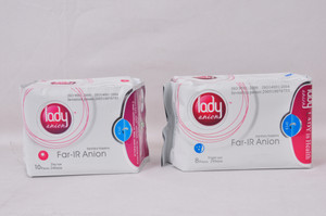 Lady anion napkin Cotton pads Day use (1) and Night use (2) Sanitary ...