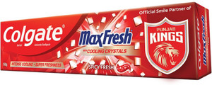 Colgate MaxFresh Red Spicy Fresh Gel Toothpaste, Punjab Kings Special ...