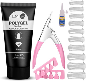 Gleevia EMI Gel Poly Nail Gel Finger Extension A5 Clear Polygels Quick ...