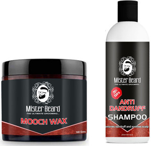Mister Beard Mooch Wax 100gm with Anti Dandruff Shampoo 200ml Price in ...