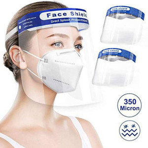 TECH SENSE Full Face Shield Mask, face shield mask reusable, plastic ...